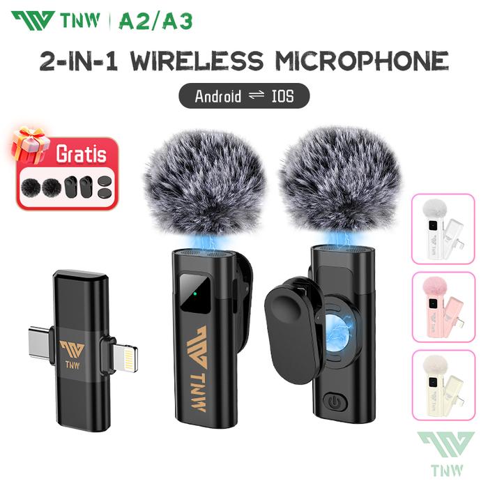 Promo TNW A2/A3 2 In 1 Wireless Microphone Magnetic Lavalier Mikrofon ...