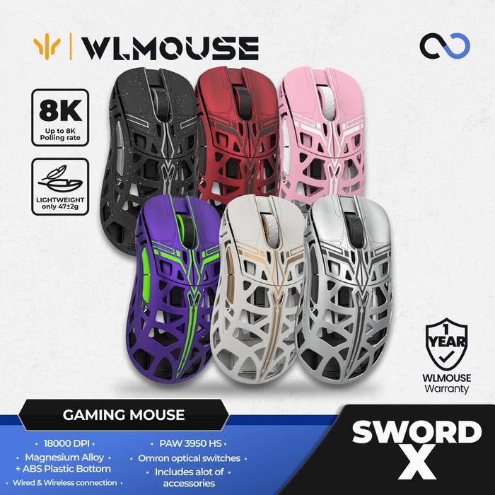Jual WLMouse Sword X 8K Super Light Magnesium Wireless Ergonomic Gaming ...
