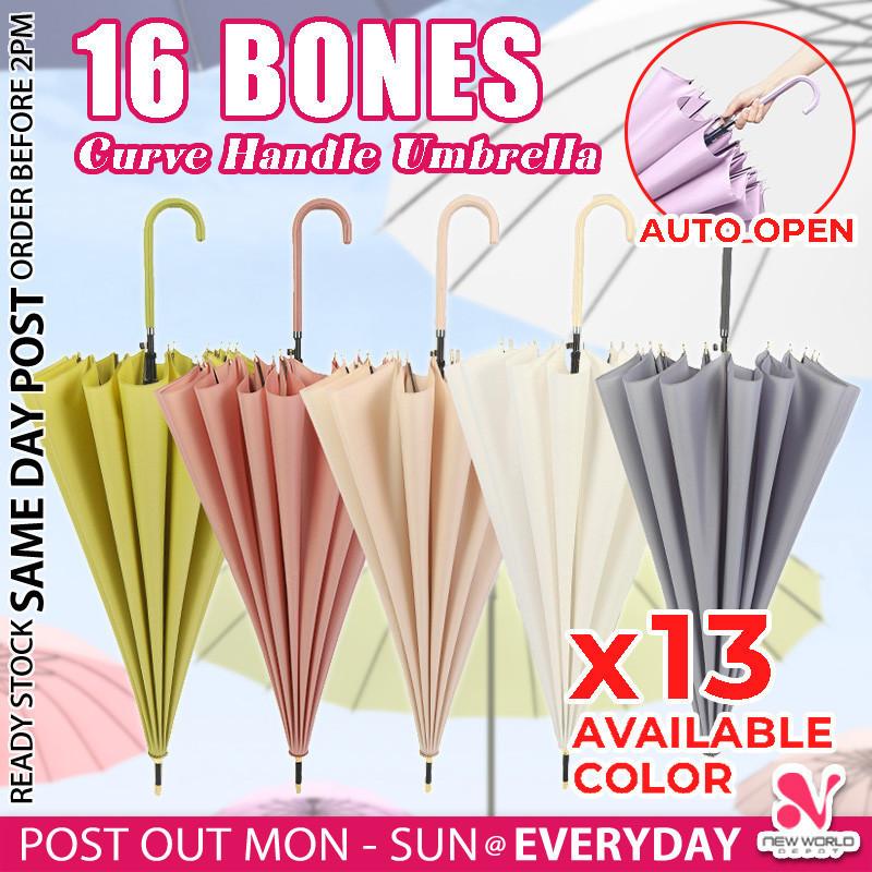 ( SECURE HOLD ) 16 Bones Curved Handle Umbrella Weatherproof - TikTok ...