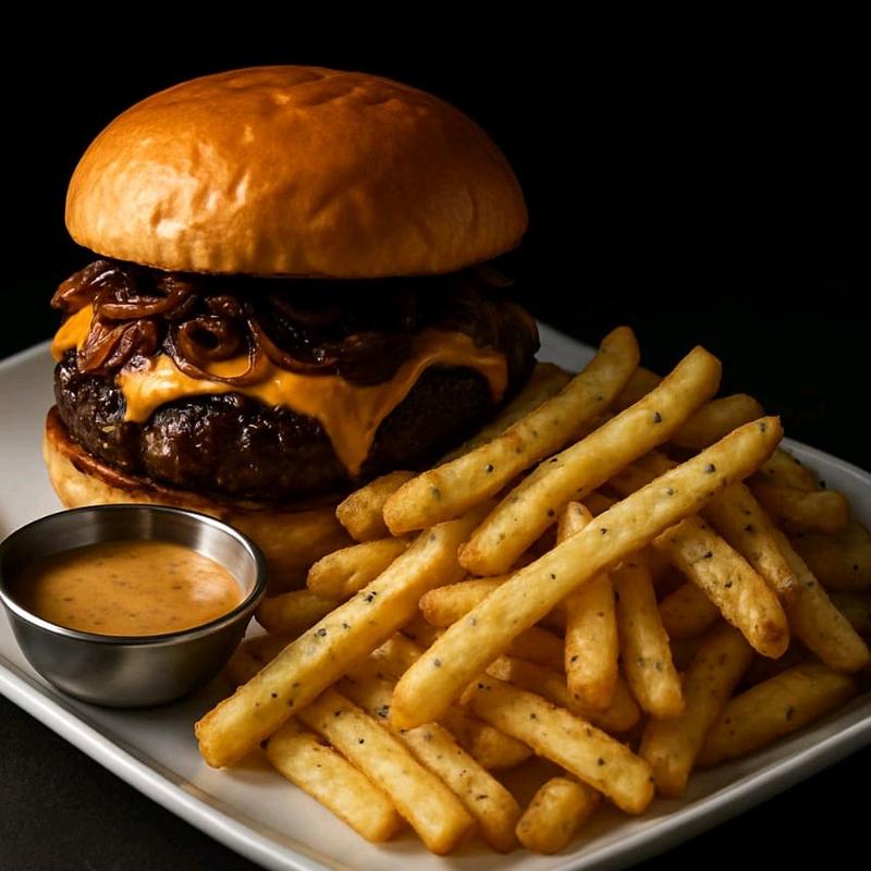 Gen-Z Burger with French Fries - Shop | Tokopedia