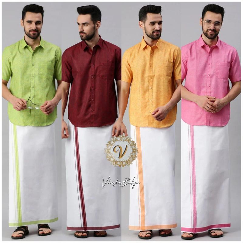 VHR Mens Matching Jari borders Vesti set with Short sleeve PURE ...