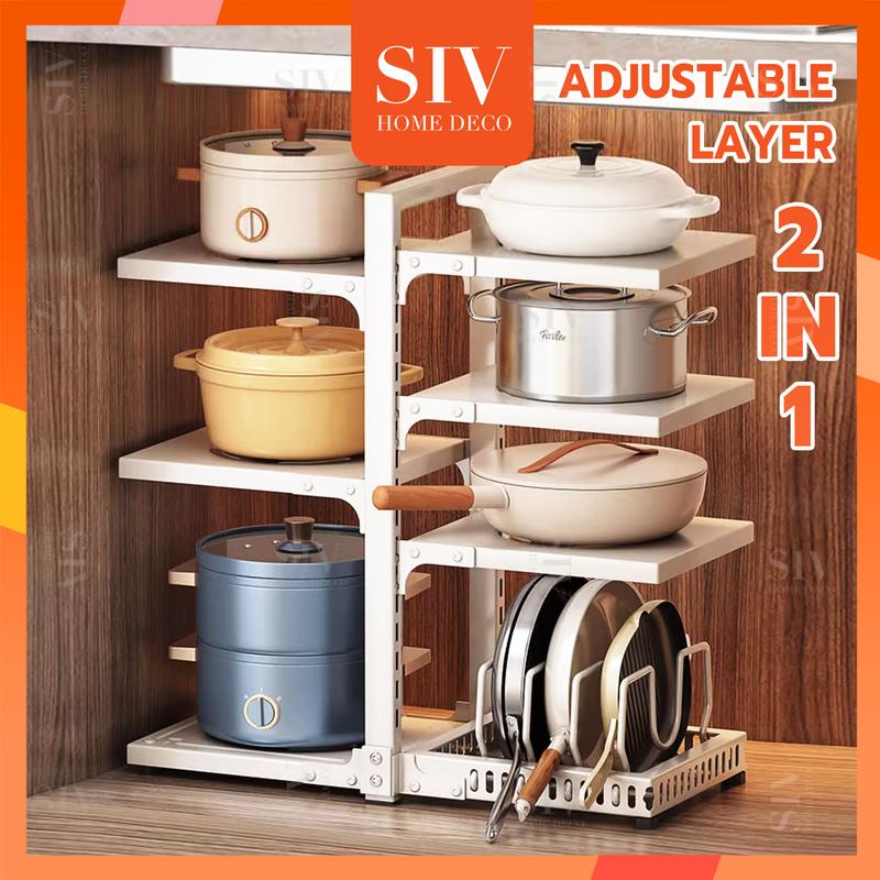 SIV Adjustable Pan Rack Rak Bawah Sinki Rak Letak Barang Dapur - TikTok ...
