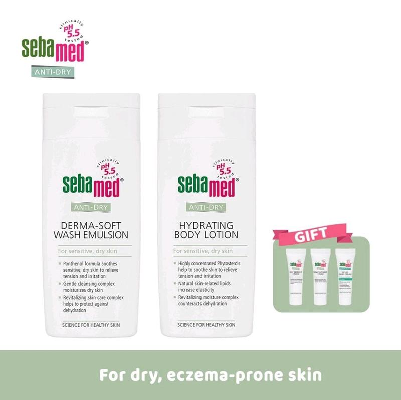 Sebamed Dry Skin Set [Anti-Dry Derma Soft Wash 200ml (Exp: 08/2025 ...