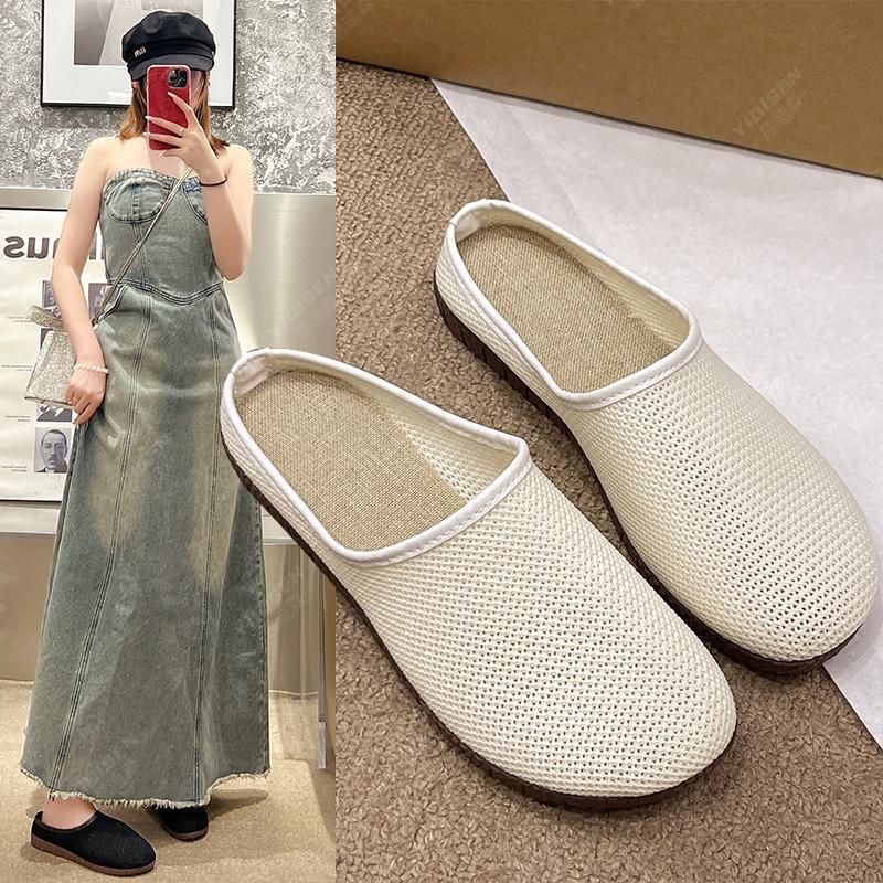 2025 New Summer Women's Closed - Toe Half Slippers. These mesh - TikTok ...
