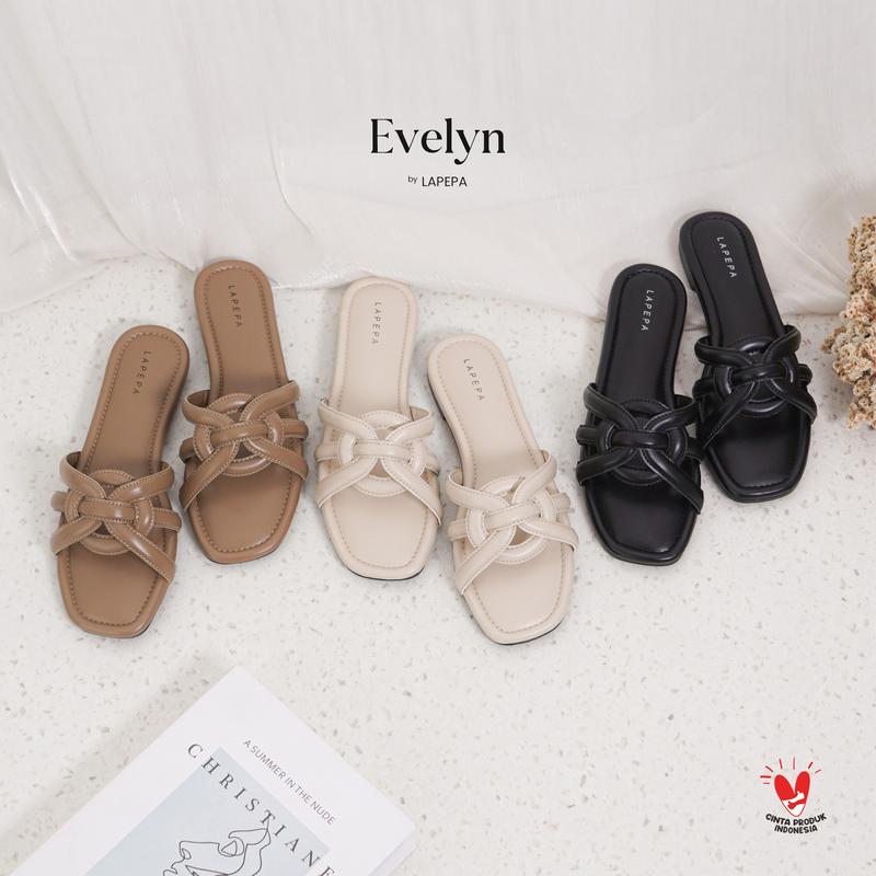 LAPEPA LIVE - EVELYN Sandal Flat Slop Wanita Sendal Teplek Cewek - Shop ...