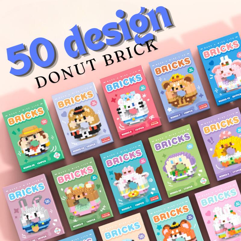 50 Donuts Cartoon Dolls Building Block Gift Decoration Building ...