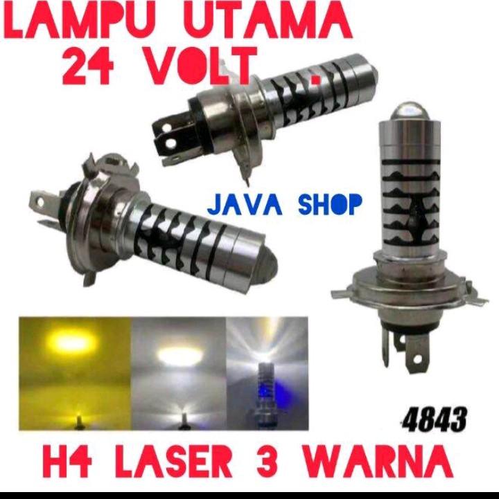 Lampu LED Utama Depan 24 Volt H4 Laser D2 High Low 3 Warna Putih - Shop ...