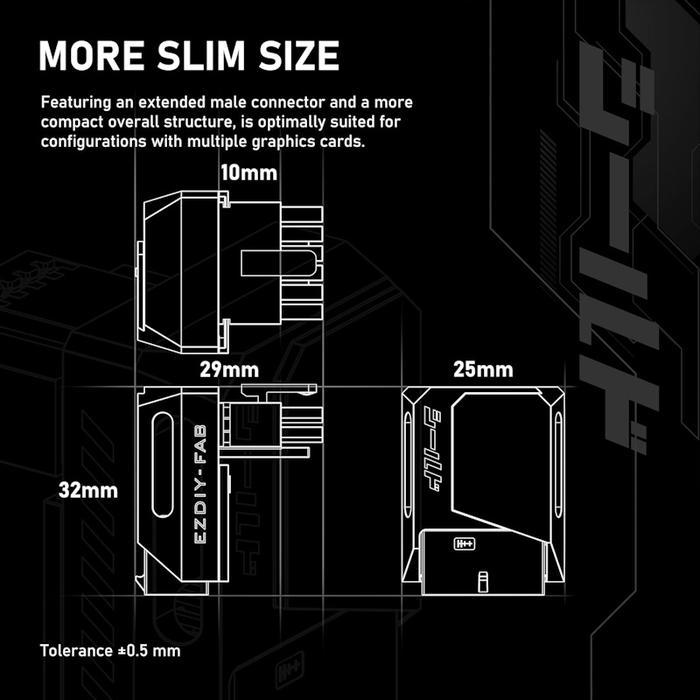 EZDIY-FAB Shirudu 12VHPWR 12+4P RVS STD GPU Adapter-90 - Shop | Tokopedia