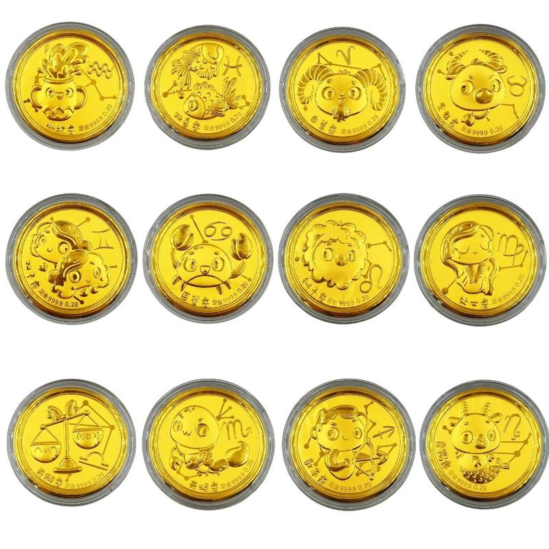 Marina Goldsmith 999 24k Gold Coin Constellations With Red Packet ...