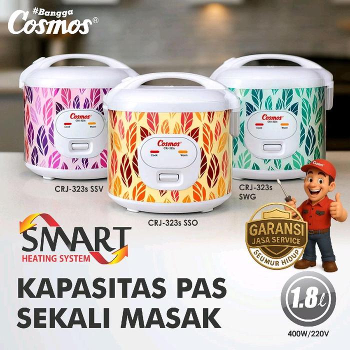Jual COSMOS RICE COOKER MAGIC COM STEAMER 3 IN 1 1.8 L CRJ 323S CRJ 323 ...