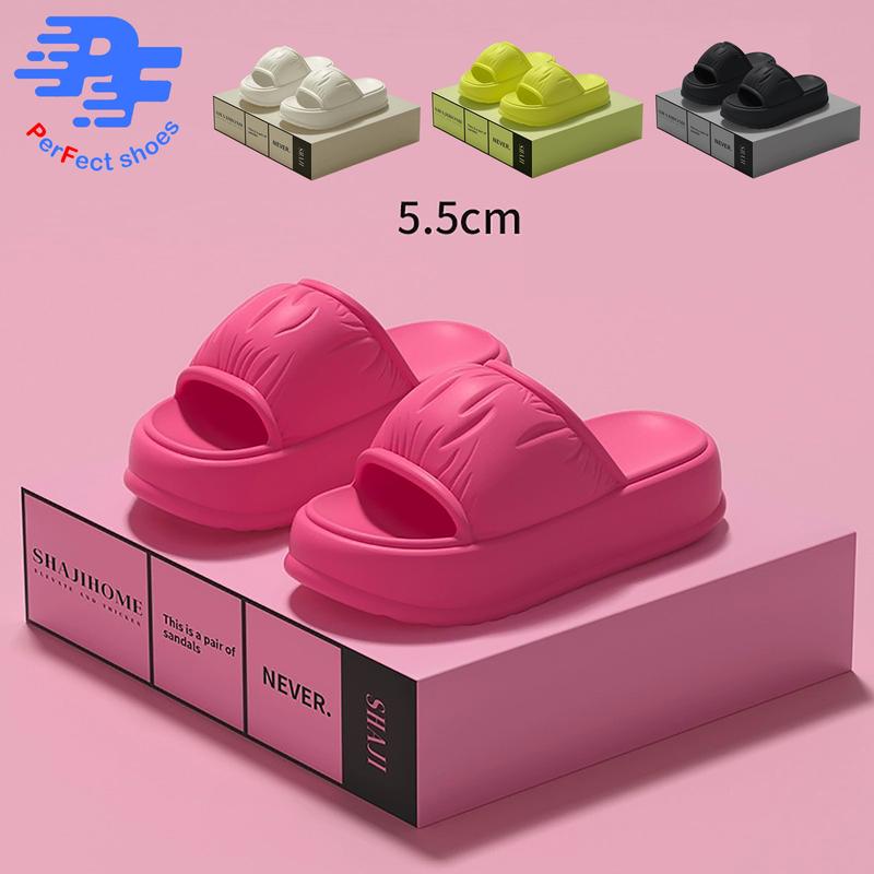 Summer New Eva Thick Bottom Solid Color Slippers Women's Outer - TikTok ...
