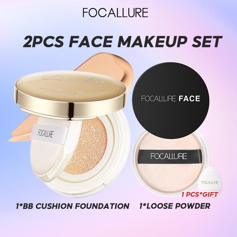 FOCALLURE 2PCS Face Makeup Set BB Cushion Foundation Matte Oil - TikTok ...