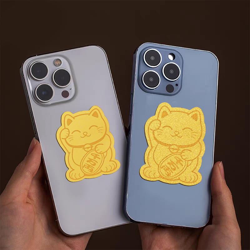 Cute Cat Cell Phone Stickers Cartoon Yellow Creative Personality ...