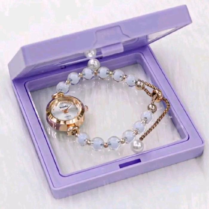 Jual Jam TANGAN WANITA MODEL SERUT dengan Desain Unik dan Cantik - pink ...