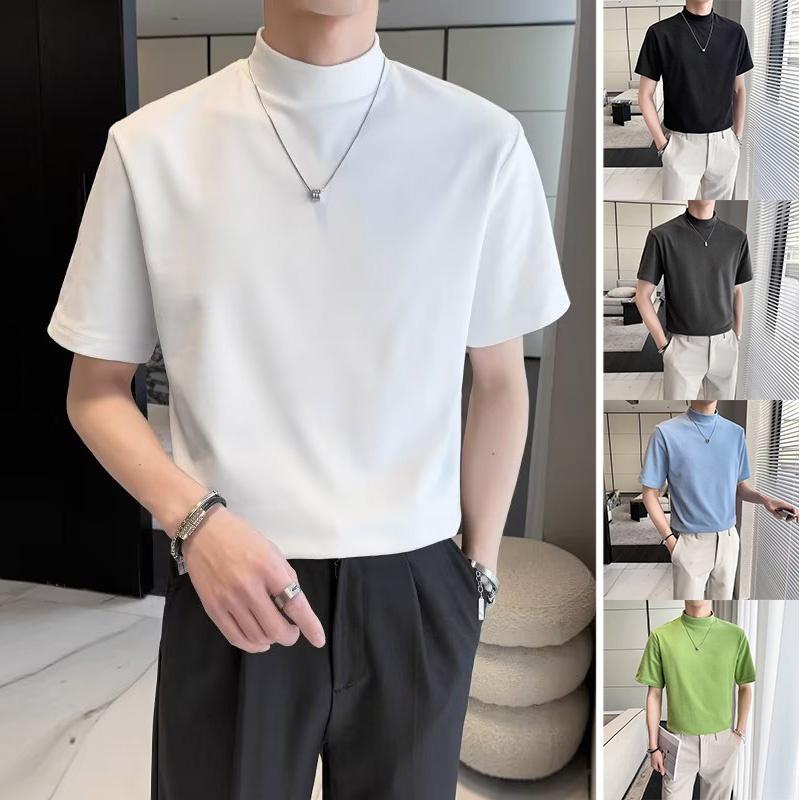 Kemeja-T Turtleneck Kasual Ringkas, untuk Lelaki, Gaya Korea - TikTok ...