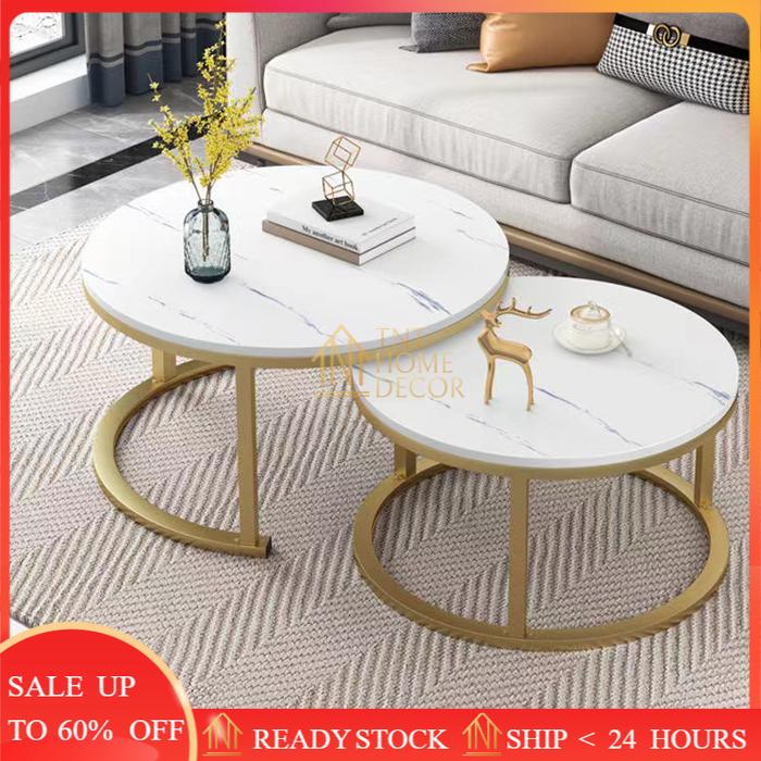 TNT Round Nesting Wood Coffee Table for Living Room MDF Tabletop ...
