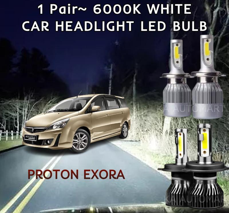 For Proton Exora~ Sepasang 2Pcs 6000K White LED Bulb Car Headlight ...