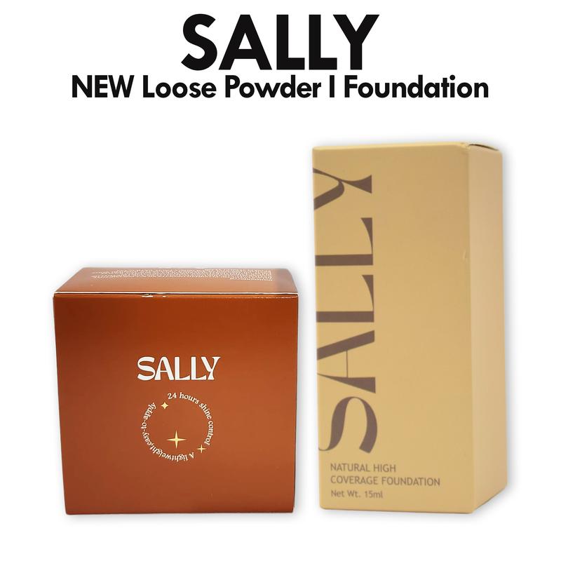 SALLY FOUNDATION HIGH COVERAGE FOUNDATION / SALLY LOOSE POWDER - TikTok ...