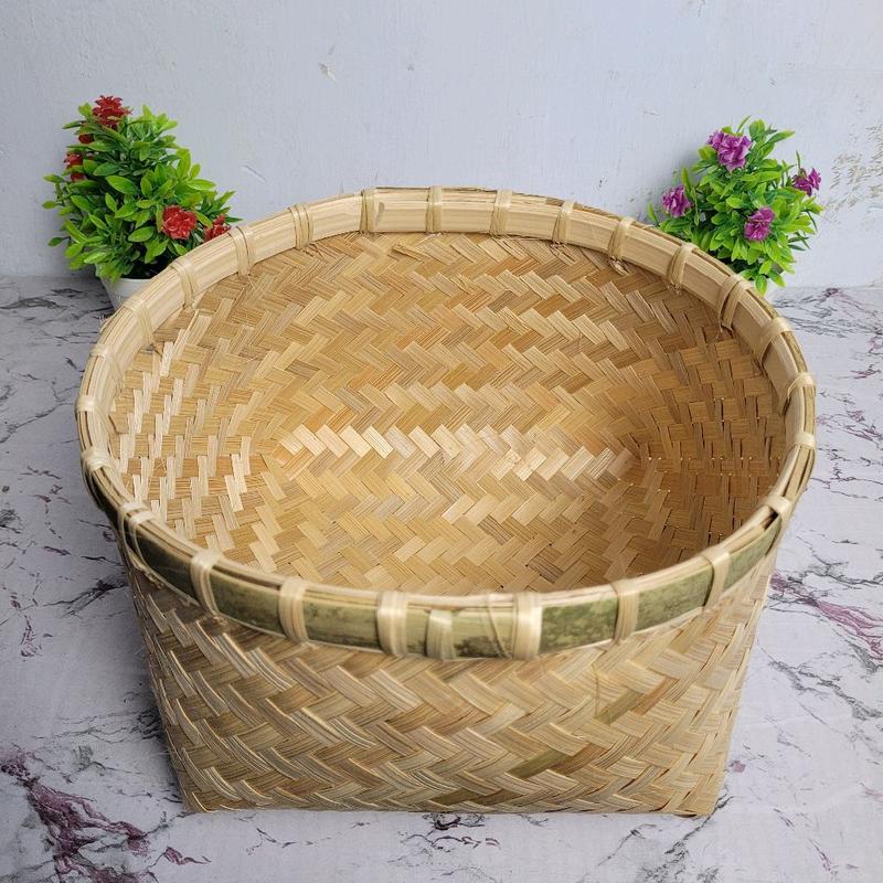 TUMBU Anyaman Bambu Bakul Bambu Pot Bambuk 20cm Wadah Kue Serbaguna ...