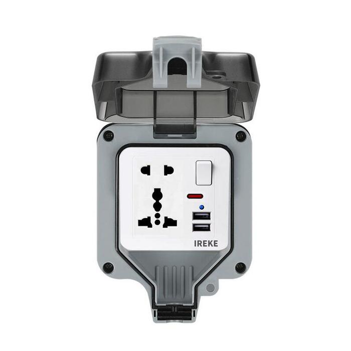 Jual IP66 Outdoor Waterproof Socket EU UK SU AU Universal Wall Power ...