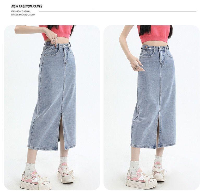 DOUBLE BUTTONS MIDDLE SLIT MIDI SKIRT - RP013 - Shop | Tokopedia