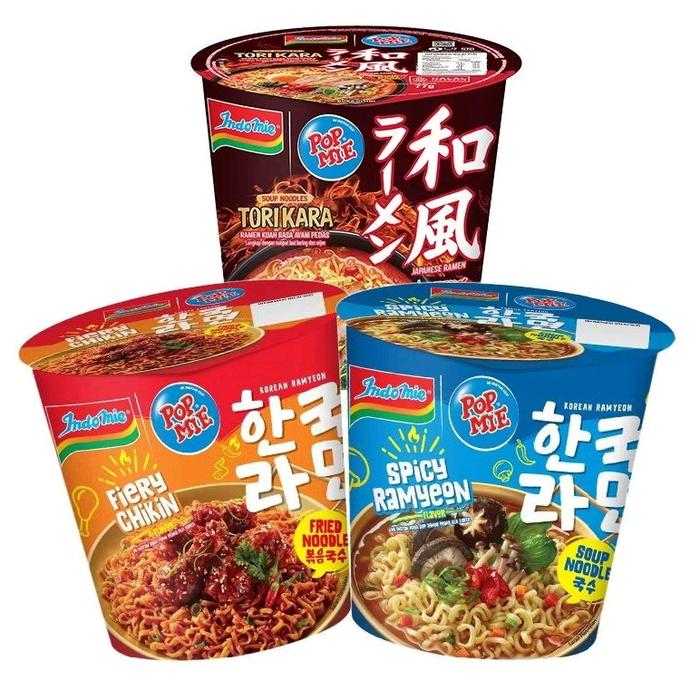 Jual Indomie Pop Mie Korean & Ramen series kemasan 74 gram Noodles ...