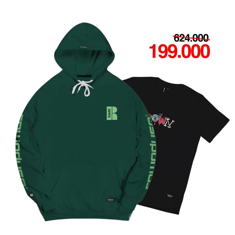 Rown Division Paket Payday Hoodie Stromy Green + Deadler Black - Shop ...