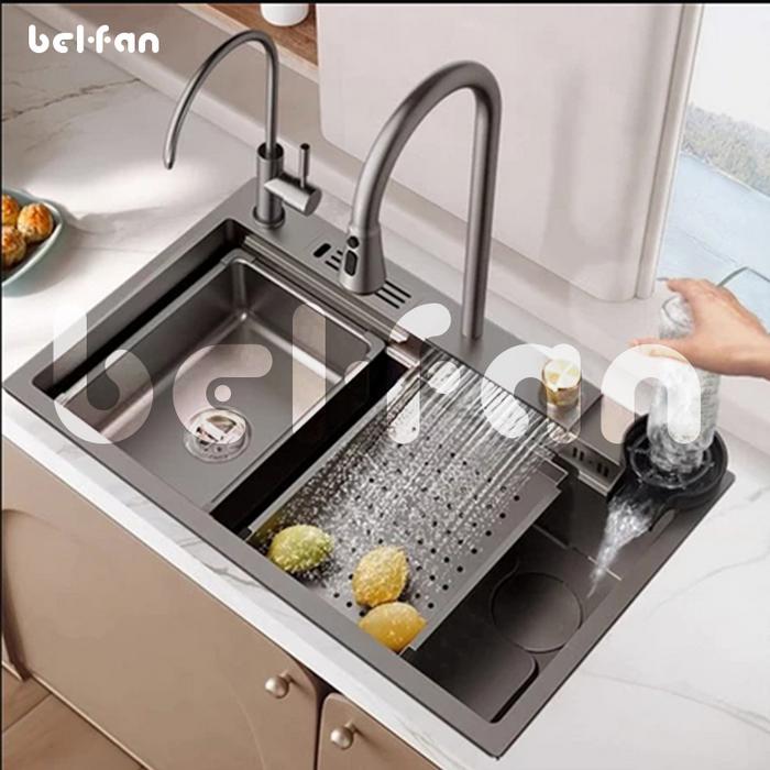 Promo Kitchen Sink Wastafel SUS 304 Stainless Steel Hitam/Perak ...