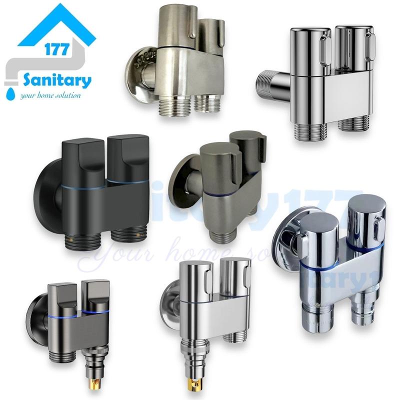 Kran cabang mini kecil -stop kran cabang kloset shower mandi valve grey ...