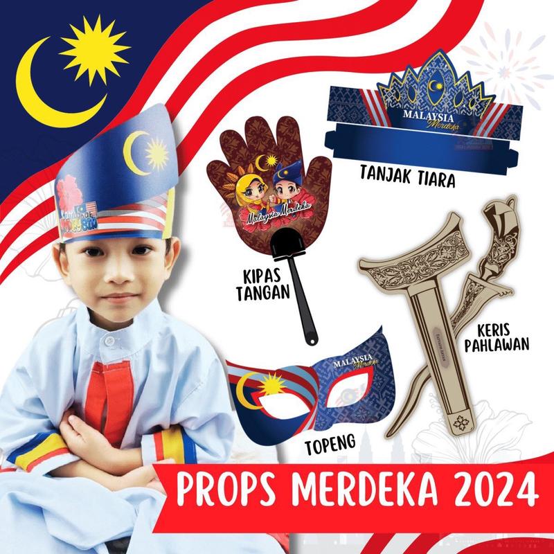 Merdeka Accessories Kertas Tanjak Tiara Topeng Mata Kipas Tangan ...