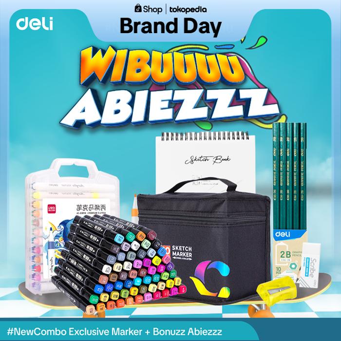 Promo [Si WIBU] Deli Combo Sketch Marker/Acrylic Marker + Skecth Marker ...