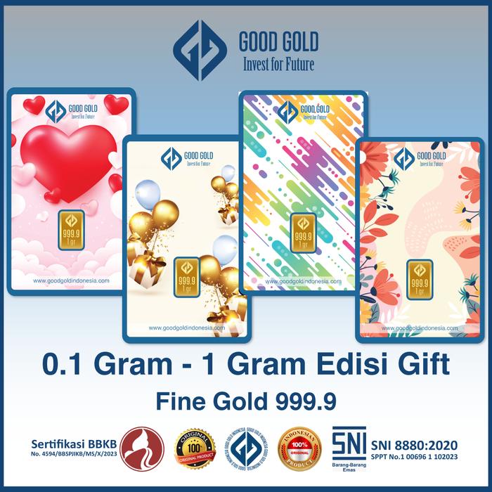 Promo Logam Mulia Good Gold 0.25 Gram edisi Gift/ Emas Batangan 0.25gr ...