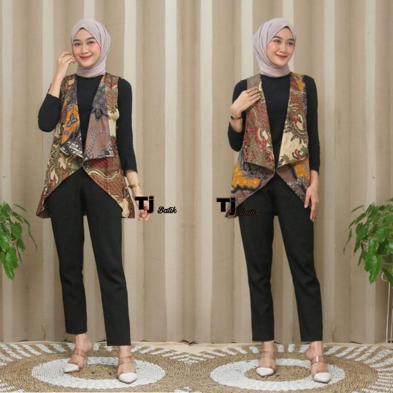 Outer Batik Wanita Blezer 2 In One Bolero Motif Bolak Balik Atasan ...