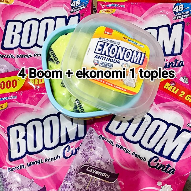 4 Detergen Boom + 1 Toples Ekonomi Sabun Cuci Piring - Shop | Tokopedia