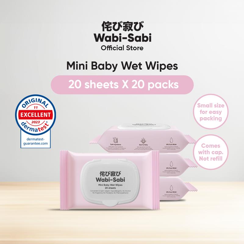 Wabi-Sabi Mini Baby Wet Wipes (20 cap packs x 20pcs) | Trave - TikTok ...