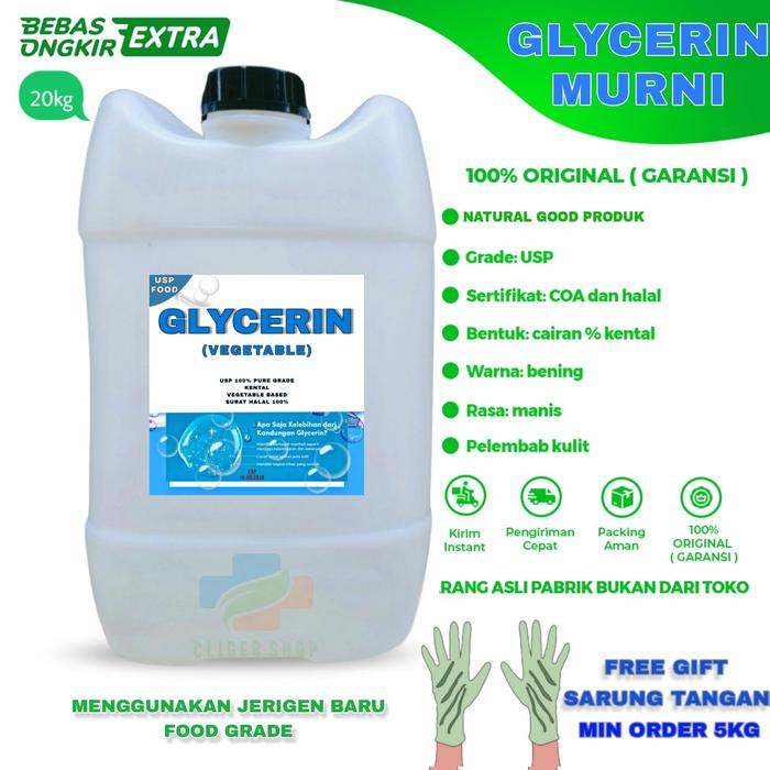 Jual GLISERIN 20KG PURE 100% GLYCEROL FOOD GRADE VEGETABLE Glycerin ...
