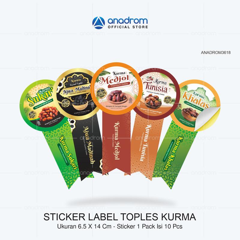 Sticker Label Toples Ribbon Kurma | Sticker Kurma Sukari, Khalas ...