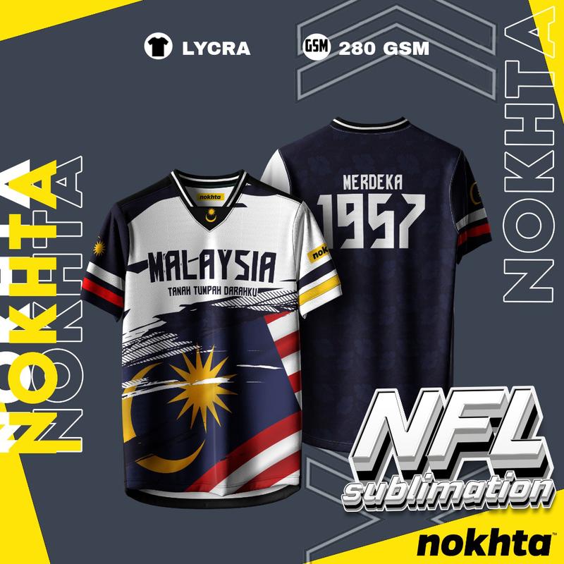 Jersi NFL, Pakaian MER-C, Rekaan Merdeka 2024, Bahan Lycra, 280 ...