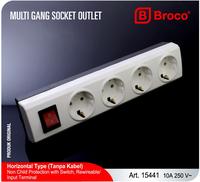 Jual BROCO Stop Kontak 4 Lubang Non Child Protection + Switch Colokan ...