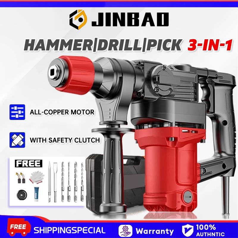 2200W Portable Demolition Hammer Pick Break Concrete Electri - TikTok ...