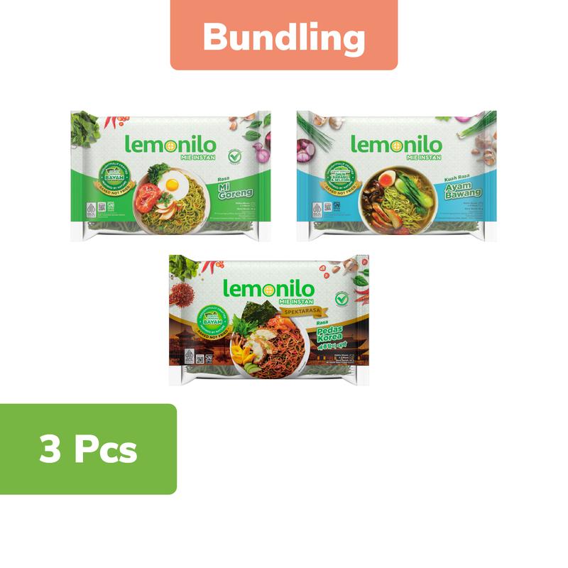 3 Pcs Lemonilo Paket Komplit Mie Goreng Ayam Bawang Pedas Korea - Shop ...