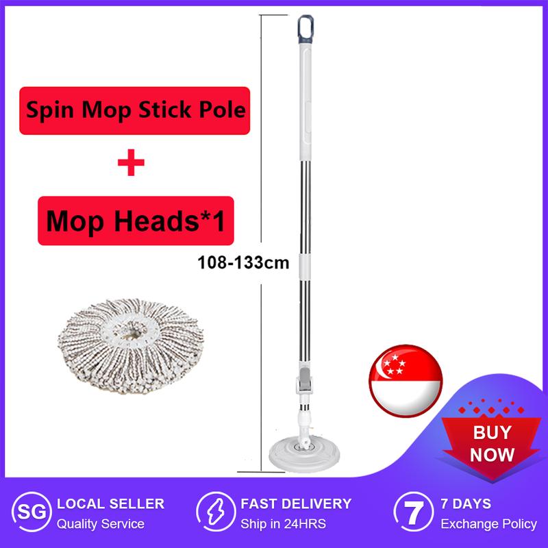 Stainless steel Spin Mop Rod / Mop Stick Pole with Mop Tray Set ...