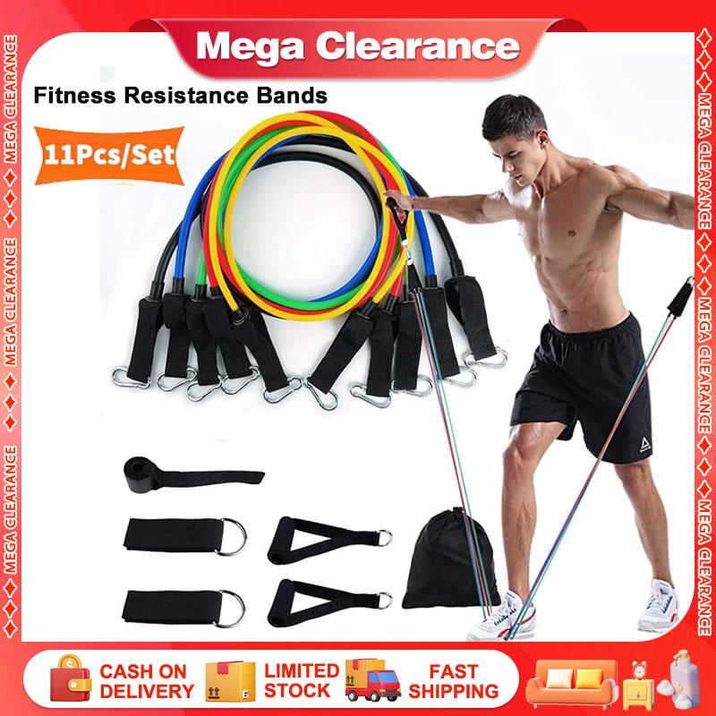 11Pcs/Set Tension Band 100 Pounds Resistance Rope Body Workout - TikTok ...
