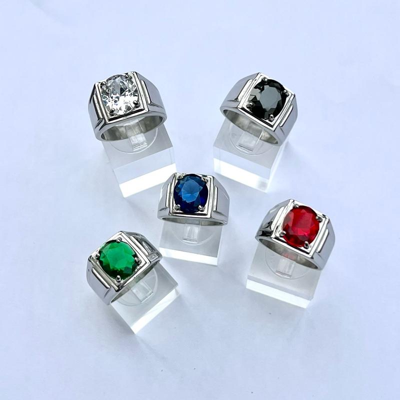 13mm Cincin Batu Oval Besar 5 Warna Titanium Stainless Steel - TikTok ...