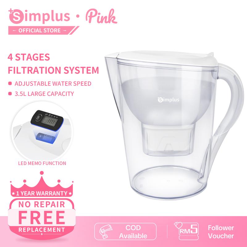 Simplus Filter Kettle 3.5L Large Capacity Water Filter Jug Picther ...