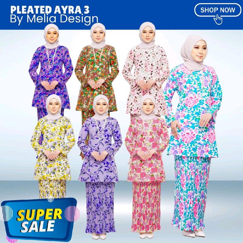 KURUNG MODEN PLEATED AYRA 3 BY MELIA DESIGN JACQUARD SILK PREMIUM ...