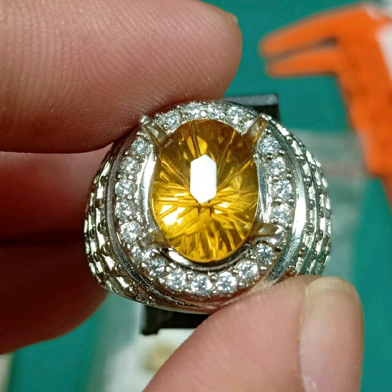 NATURAL BATU PERMATA CITRINE DIMENSI 10x8x5 UKURAN RING : - Shop ...