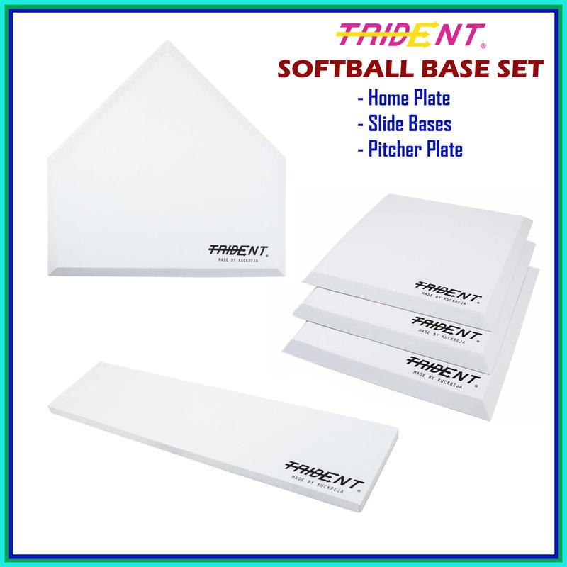 Trident Softball Baseball Rubber Base Set Slide Bases Home Plate ...