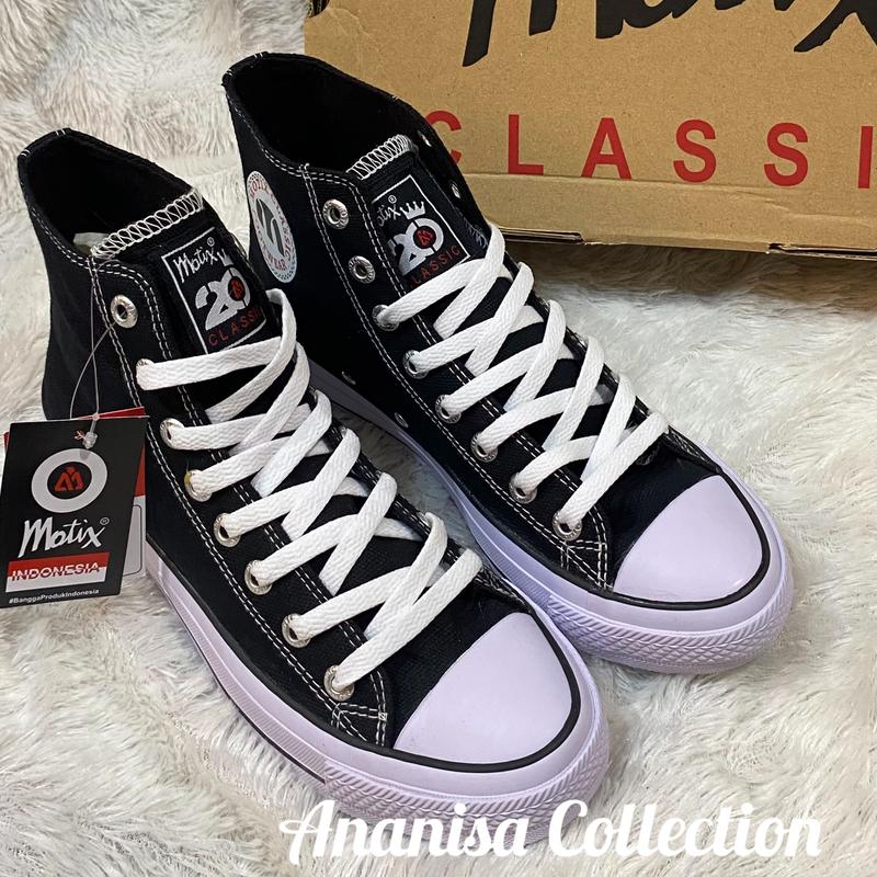 Sepatu Motix School High Black White Tinggi Hitam Putih Casual - Shop ...
