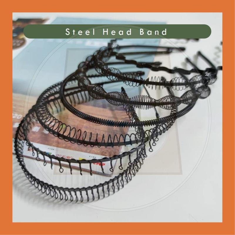 Women Men Unisex Black Hair Band Hairband Steel Metal Cekak Rambut ...